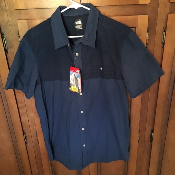 The North Face | Shirts | Nwt Mens Blue Two Tone Button Down Shirt ...